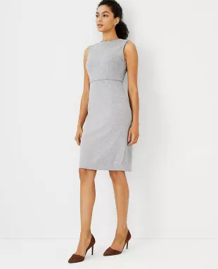 Ann Taylor - Crosshatch Boatneck Sheath Dress