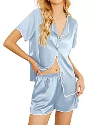 Eshion - Silk Pjs Set Cute Pajamas