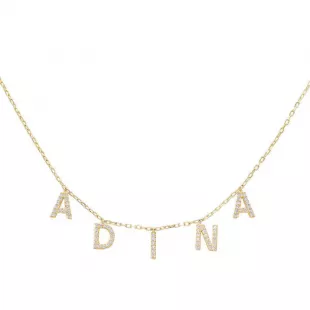 Adina Eden - Block Name Necklace