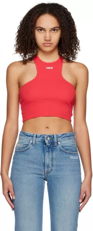 Off-White - Red Printed Tank Top