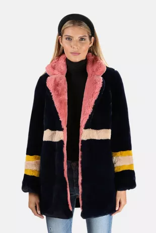 apparis - Lisa Faux Fur Coat - Multicolor on Garmentory