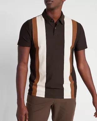 express - Striped Luxe Pique Polo