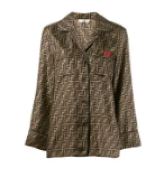 Fendi - Women's Black Ff Motif Printed Shirt