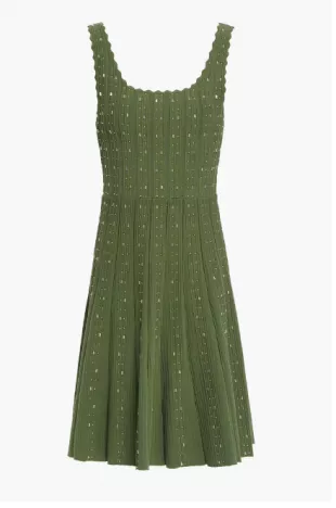 Sandro - Avah Scalloped Embellished Ribbed-Knit Mini Dress