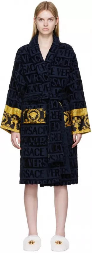 VERSACE UNDERWEAR - Blue 'I Heart Baroque' Robe