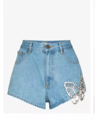 area - Crystal-Embellished Mini Shorts