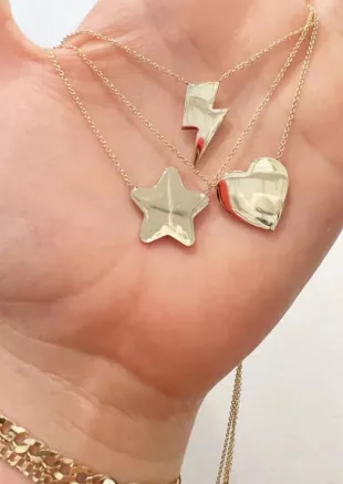 Caitlin Nicole Jewelry - Large Gold Charm Necklaces