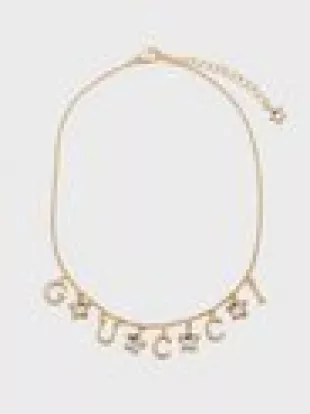 Gucci - Script-Logo Crystal Star Necklace