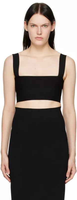 Victoria Beckham - Black Strap Bandeau Tank Top