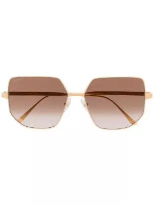 Cartier Eyewear - Geometric Frame Gradient Lense Sunglasses