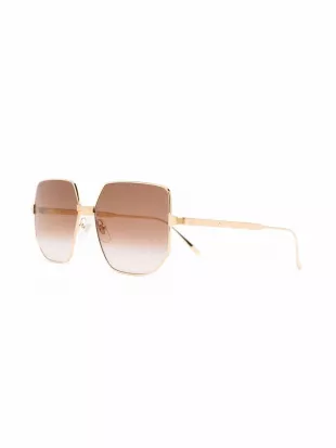 Cartier Eyewear - Geometric Frame Gradient Lense Sunglasses