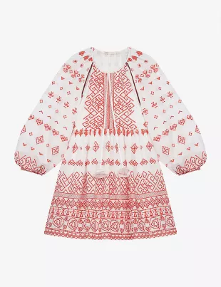 Maje - Rolipa Embroidery Cotton Baby-Doll Dress