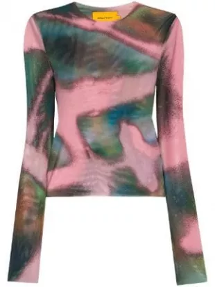Marques'almeida - Abstract-Print Mesh Top