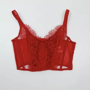 Victoria's Secret - Red Lace Underwired Bustier Corset Basque