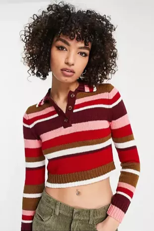 Reclaimed Vintage - 70s Stripe Polo