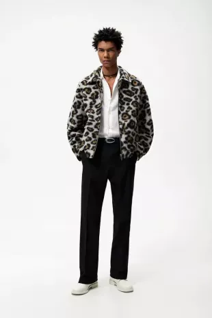 Zara - Animal Pattern Jacquard Jacket