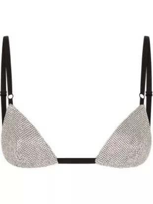 Dolce & Gabbana - crystal-Embellished Triangle Bra