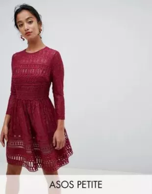 Asos - lace mini skater dress