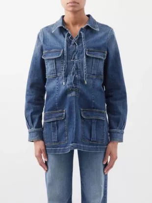 NILI LOTAN - Monique Flap-Pocket Denim Jacket