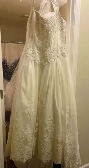 Women's Evening Dress - Size 12 Wedding Lace Multicolor A-line Dress