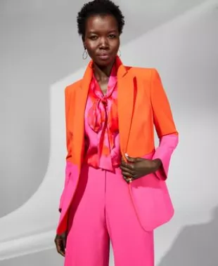 Tahari ASL - Colorblocked Boyfriend Blazer