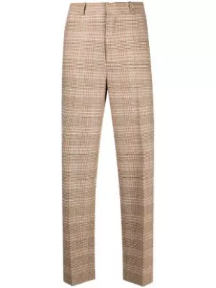 Polo Ralph Lauren - Plaid-Check Wool-Linen Straight-Leg Trousers