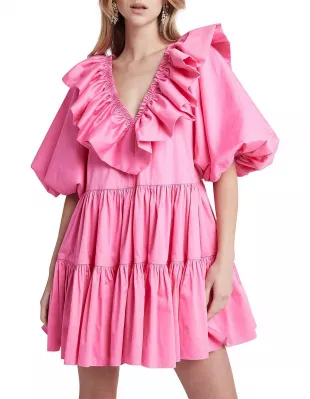 aje - Solstice Ruffled Smocked Dress