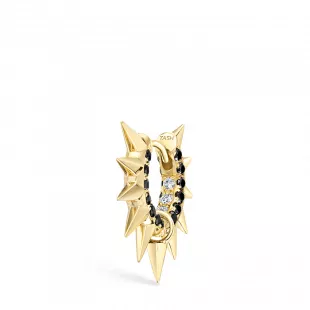 Maria Tash - Metal Mohawk with Black and White Diamond Pave Hoop Earring