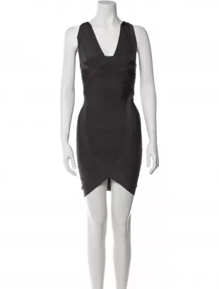 Hervé Léger - V-Neck mini Dress