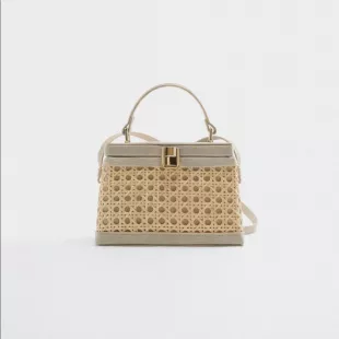 Zara - Woven Rattan Box Bag