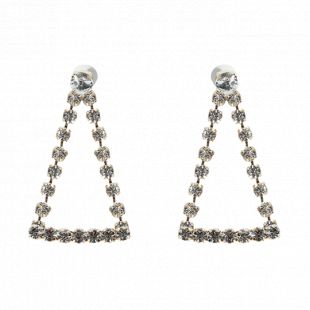 Style Nanda - Triangular Rhinestone Accented Earrings