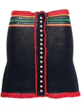 Paco Rabanne - Colour-Block Macramé Miniskirt