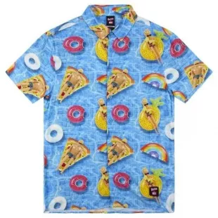 neff - Poolsider Button Up Graphic Shirt