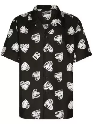 Dolce & Gabbana - Heart-print Short-sleeve Shirt