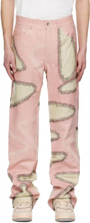 Who Decides War - Pink Leather Amalgamated Pants