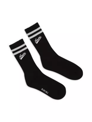 Amiri - Black Varsity Script Socks