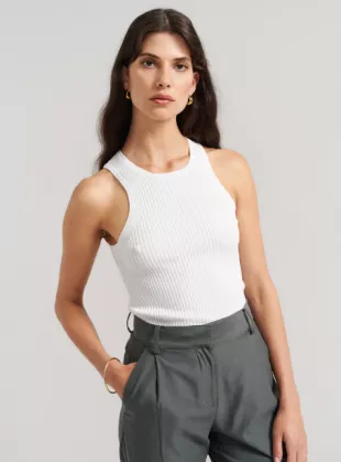 henne - White Classic Racer Tank