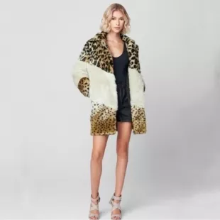 Blank NYC - Weekend Vibes Faux Fur Animal Coat