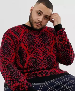 ASOS DESIGN - Plus Sweater in Neon Snake Print