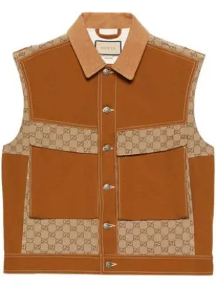 Gucci - Brown & Beige GG Workwear Vest