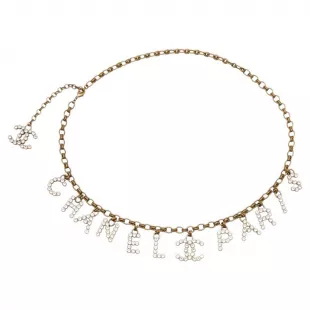 Chanel - Crystals Letter Logo Chain Belt