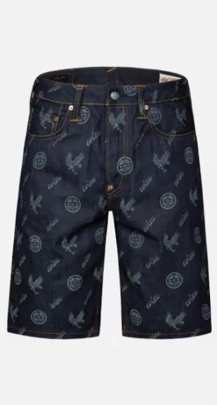 evisu - Deep Blue Double Monogram Denim Shorts