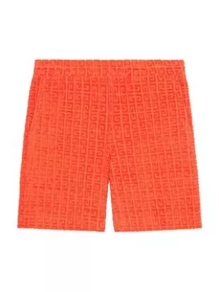 Givenchy - Bright Orange 4G Terry Cotton Shorts