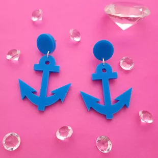 sugarandvicedesigns - Blue Anchor Earrings