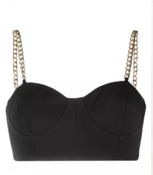 MICHAEL Michael Kors - Chain Link Strap Cropped Top