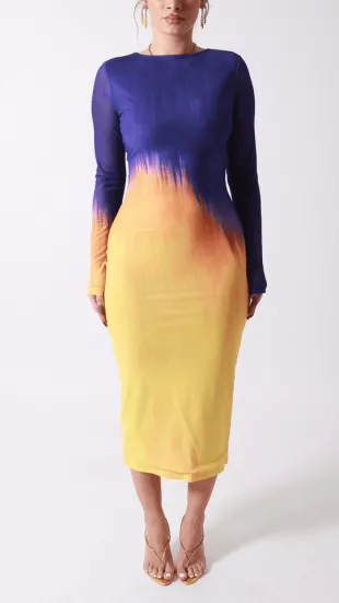 Farai London - Delilah Long Sleeve Midi Dress