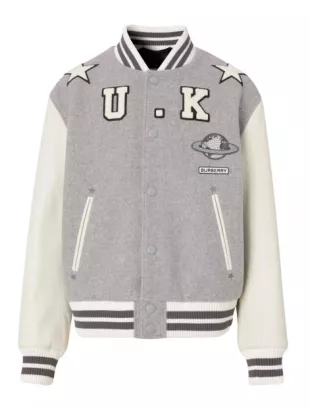 Burberry - Grey & White UK Varsity Jacket