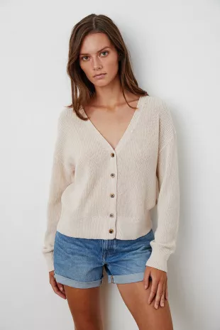 Velvet by Graham & Spencer - Solange Textured Cotton Cardigan