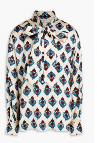 Tory Burch - Printed Bow Blouse