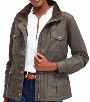 loft - Coated Field Jacket in Dark Brown
